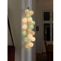 Konstsmide LED-Lichterkette Weihnachtsdeko, 16-flammig, LED Dekolichter, hellblaue/graue/weiße Baumwollkugeln, groß, 16 Dioden, bunt