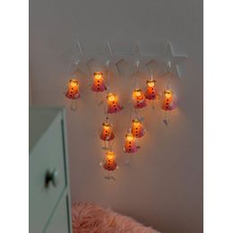 Konstsmide LED-Lichterkette Weihnachtsdeko, 10-flammig, LED Dekolichter, Pinke Engel, an/aus Schalter, 10 warm weiße Dioden, rosa