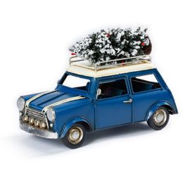 CHRISTMAS GOODS by Inge Weihnachtsfigur Auto mit Baum, Weihnachtsdeko (1 St), im sportlichen Look, Höhe ca. 18 cm, blau