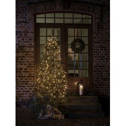 Konstsmide LED-Baummantel Weihnachtsdeko aussen, Christbaumschmuck, 270-flammig, LED Lichterkette 6 Stränge à 45 gefrostete warm weiße Dioden, schwarz