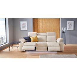 Places of Style 3-Sitzer Kilado, mit 2x Relaxfunktion, verstellbarer Armlehne, Kopfteilverstellung, weiß