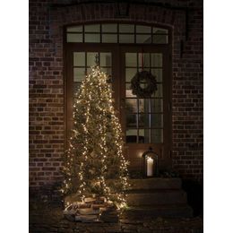 Konstsmide LED-Baummantel Weihnachtsdeko aussen, Christbaumschmuck, 1080-flammig, Micro LED Compactlights Lichterkette mit Ring, 6 Stränge à 180 Dioden, schwarz