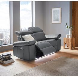 Places of Style 2-Sitzer Kilado, mit Relaxfunktion, verstellbarer Armlehne, Kopfteilverstellung, grau