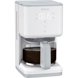 Tefal Filterkaffeemaschine CM6931 Sense, 1,25l Kaffeekanne, Digital-Anzeige, Glaskanne mit Deckel, Kapazität für 10 - 15 Tassen, weiß