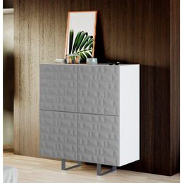 DIVENTA Highboard, Breite 110 cm, grau|weiß