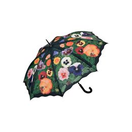 VON LILIENFELD Stockregenschirm VON LILIENFELD Regenschirm Stiefmütterchen Auf-Automatik Motiv Stockschirm Stabil Blumen