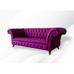 JVmoebel Chesterfield-Sofa Lila Chesterfield Couch Dreisitzer luxus modernes Design