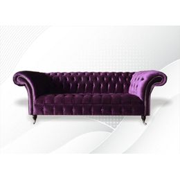 JVmoebel Chesterfield-Sofa Violeter Chesterfield Dreisitzer moderne Couch luxus Design