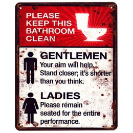 Moritz Metallschild Blechschild Keep this Bathroom Clean Gentlemen Ladies