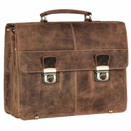 Green Burry Greenburry Vintage XL Aktentasche Leder 40 cm brown