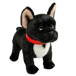 Teddys Rothenburg Kuscheltier Hund Französische Bulldogge schwarz 30 cm stehend mit Halsband