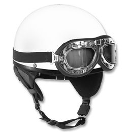 Mil-Tec Helm Halbschale mit Brille weiss, Größe S/55-56