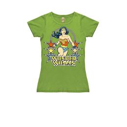 logoshirt T-Shirt 'Wonder Woman Stars' Damen Gr&ouml;&szlig;e L gr&uuml;n