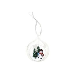 SIGRO Weihnachtsfigur Figur in Glaskugel Schneemann mit Baum (Stück