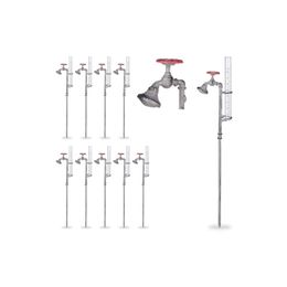 Relaxdays Gartenstecker 10 x Regenmesser Wasserhahn