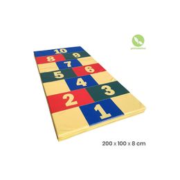 NiroSport Weichbodenmatte Turnmatte Hopscotch 200 x 100 x 8cm (1er-Set)