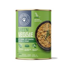 Pets Deli Nassfutter Green Veggie mit Hüttenkäse, Zucchini, Quinoa und Spinat für Hunde - 400g