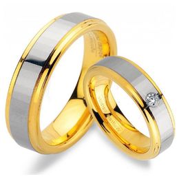 Trauringe123 Trauring aus Wolfram Hochzeitsringe Verlobungsringe Trauringe Eheringe Partnerringe mit GOLD Platierung