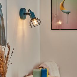 hofstein Builako Wandleuchte Blau, Schwarz, 1-flammig
