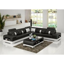 JVmoebel Ecksofa »Couch Ecksofa Leder Wohnlandschaft Design Modern Sofa L-Form Sofas