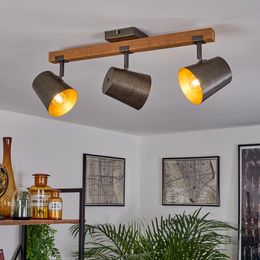 hofstein Gressot Deckenleuchte Naturfarben, Nickel-Matt, 3-flammig