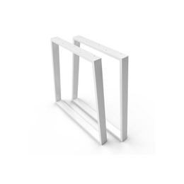 sossai® sossai® Tischgestell Stahl Trapez Tischkufen 50cm x 70cm in Weiß (2-St)