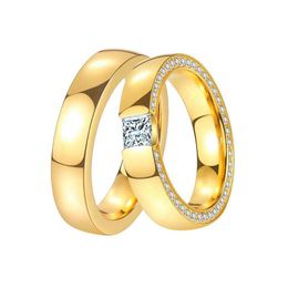 DOOSTI Trauring Schmuck Geschenk Edelstahl Trauring Ehering Partnerring LIEBE, wahlweise mit oder ohne Zirkonia, gelb|goldfarben