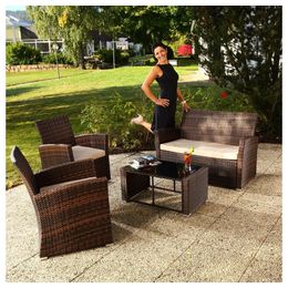 Mucola Sitzgruppe Sitzgruppe Polyrattan Gartenmöbel Set Sitzgarnitur Gartenset Lounge