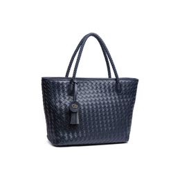 Collezione Alessandro Schultertasche Paris, Flechttasche im XL-Format, blau