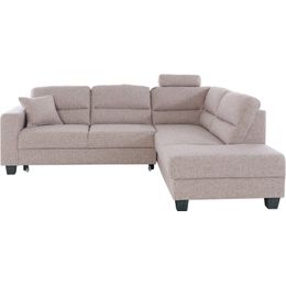 Trendmanufaktur Ecksofa Chamber, L-Form, wahlweise mit Schlaffunktion, grau