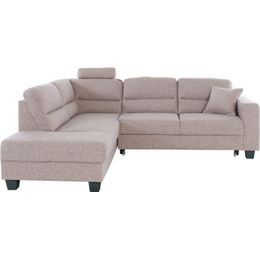 Trendmanufaktur Ecksofa Chamber, L-Form, wahlweise mit Schlaffunktion, grau