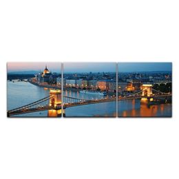 Bilderdepot24 Leinwandbild Budapest Skyline bei Nacht