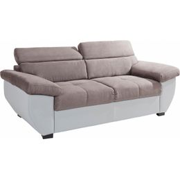 COTTA Polstergarnitur, (Set), Set: bestehend aus 2,5-Sitzer Sofa und Hocker, 2,5-Sitzer Inklusive Rückenverstellung, beige