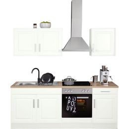 HELD MÖBEL HELD MÖBEL Küchenzeile Stockholm, Breite 210 cm, mit hochwertigen MDF Fronten im Landhaus-Stil, weiß