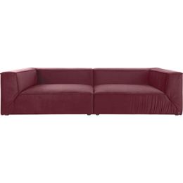 Tom Tailor Big-Sofa BIG CUBE, in 2 Breiten, wahlweise mit Sitztiefenverstellung, Tiefe 129 cm, rot