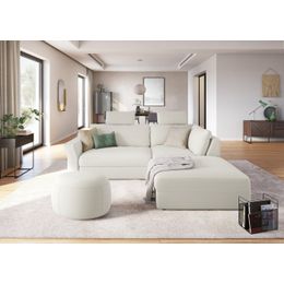 Sit & More sit&more Ecksofa Cadabra L-Form, Breite 243 cm, inklusive Sitztiefenverstellung, weiß