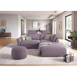 Sit & More sit&more Ecksofa Cadabra L-Form, Breite 243 cm, inklusive Sitztiefenverstellung, rosa