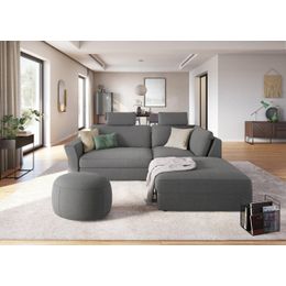 Sit & More sit&more Ecksofa Cadabra L-Form, Breite 243 cm, inklusive Sitztiefenverstellung, grau