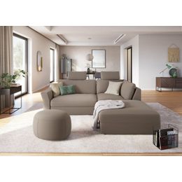Sit & More sit&more Ecksofa Cadabra L-Form, Breite 243 cm, inklusive Sitztiefenverstellung, beige