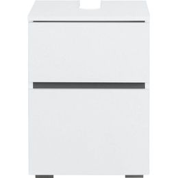 Home Affaire Waschbeckenunterschrank Wisla Siphonausschnitt, Tür Push-to-open-Funktion, Breite 40 cm, Höhe 55 cm, weiß