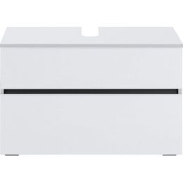 Home Affaire Waschbeckenunterschrank Wisla Siphonausschnitt, Push-to-open-Funktion, Breite 80 cm, Höhe 55 cm, weiß