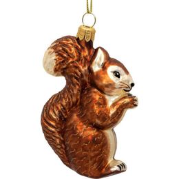 SIKORA Christbaumschmuck BS728 Eichhörnchen Glas Figur Premium Weihnachtsbaum Anhänger