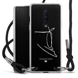 DeinDesign Handyhülle Wincent Weiss Signatur Musik Autogramm, OnePlus 8 Handykette Hülle mit Band Case zum Umhängen Cover mit Kette, weiß