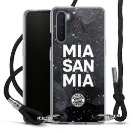 DeinDesign Handyhülle Mia San Mia Girl Style FC Bayern München Mia San Mia Girly - FCB, OnePlus Nord Handykette Hülle mit Band Case zum Umhängen, weiß