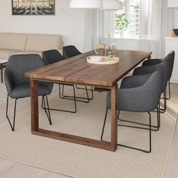 IKEA MÖRBYLÅNGA / TOSSBERG Tisch und 6 Armlehnstühle