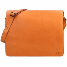 Jost Futura Umhängetasche L Leder 35 cm Laptopfach cognac