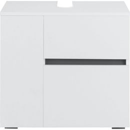 Home Affaire Waschbeckenunterschrank Wisla Siphonausschnitt, Tür Push-to-open-Funktion, Breite 60 cm, Höhe 55 cm, weiß
