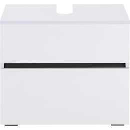 Home Affaire Waschbeckenunterschrank Wisla Siphonausschnitt, Push-to-open-Funktion, Breite 60cm, Höhe 55 cm, weiß