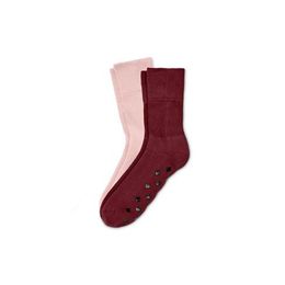 Tchibo 2 Paar Stoppersocken - Dunkelrot - Gr.: 39-42