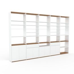 MYCS Aktenregal Weiß - Büroregal: Schubladen in Weiß & Türen in Weiß - Hochwertige Materialien - 375 x 233 x 34 cm, konfigurierbar